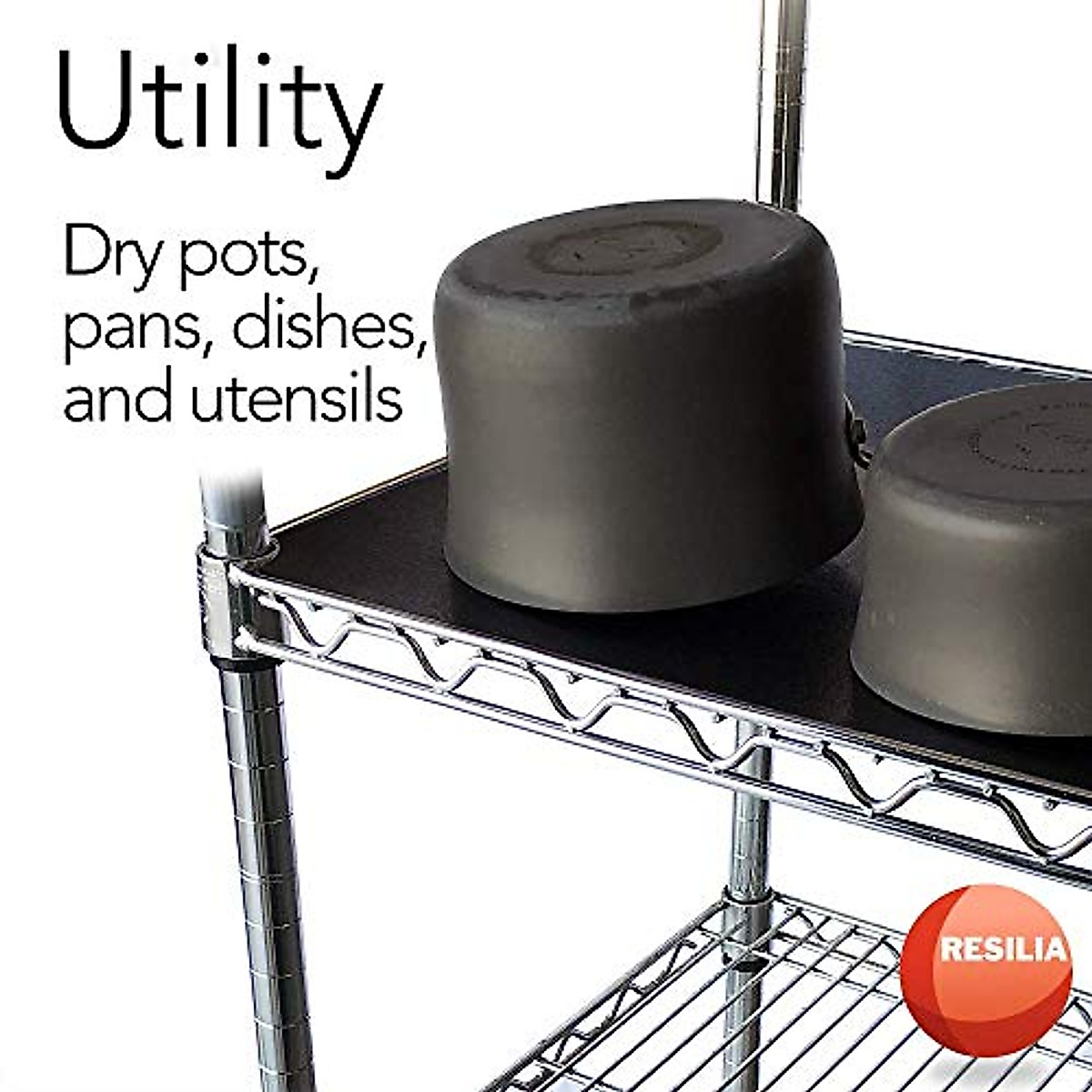 Resilia Shelf Liner Set for Wire Shelving Units – 5 Pack, 14 Inches x 30 Inches, Clear Vinyl, Anti-Slip, Heavy Duty, Made in The USA, for Kitchen, Bathroom, Garage Storage