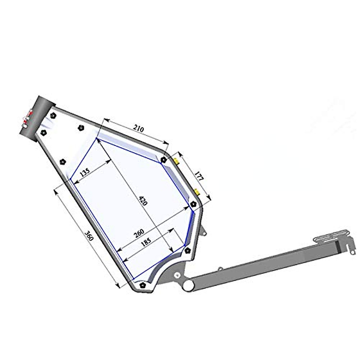 Newest 3000w /5000w/8000W Enduro ebike Farme High Performance Full suspention enduroebike Frame (170-175mm Dropout Frame)