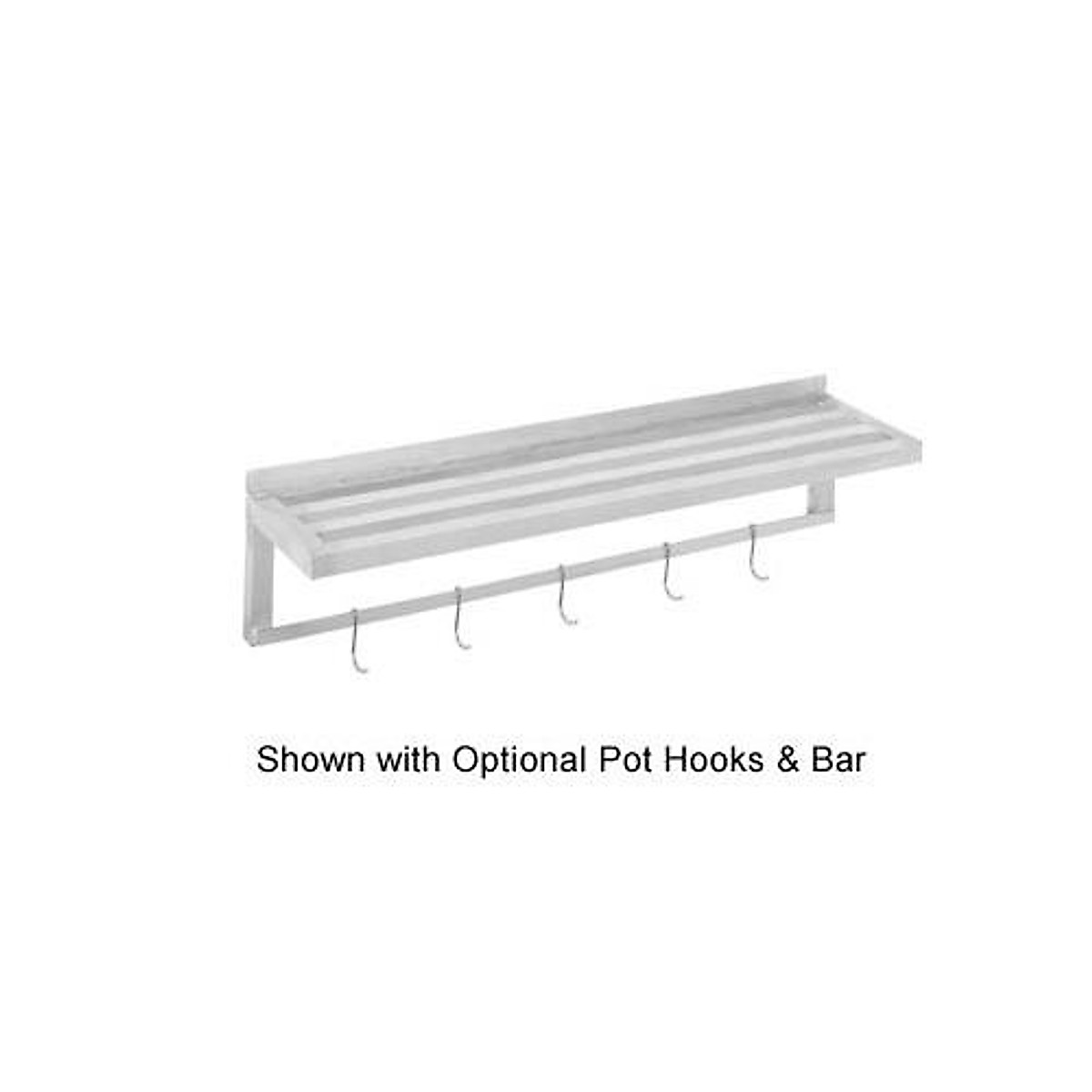 Channel TWS1848 Shelving, Wall Shelving, Tubular - All-Welded, 48"W x 18"D, Aluminum Construction