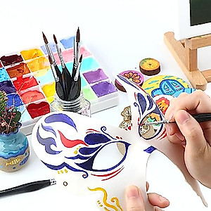 Transon 10pcs Miniature Model Natural Hair Round Painting Brush Set for Warhammer 40k Detail Art Painting Watercolor Painting Acrylic Painting Gouache and Ink Painting