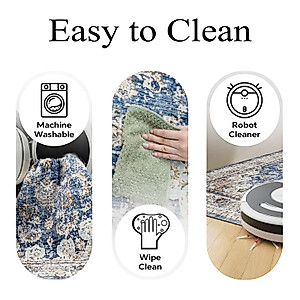 Bairichmat 2x3 Area Rugs,Machine Washable Rug,Non-Slip,Kitchen Rugs, Entryway Rug, Small Rug, Door Mat,Indoor Rug with Stain Resistant Accent Distressed Carpet Thin Rug,Non Shedding, Easy Clean