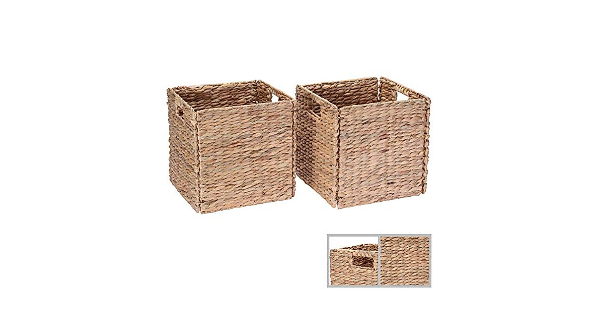 Villacera 12-Inch Handmade Wicker Storage Baskets Set of 2