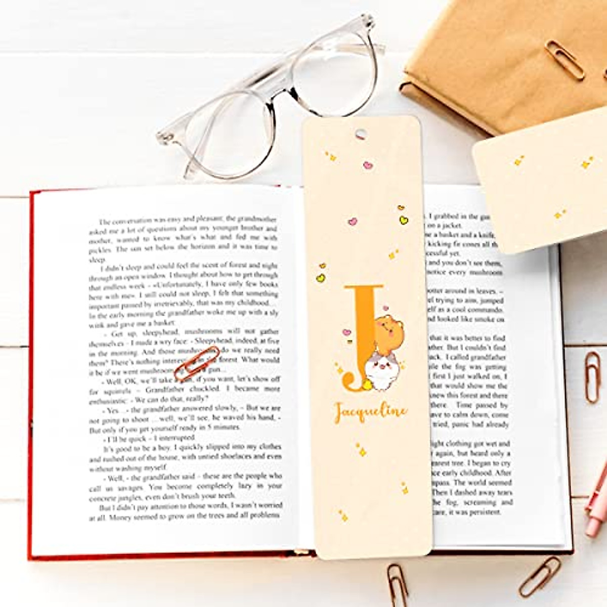 GOLEEX Personalized Initial Bookmark Cat Magnetic Bookmarks Customized Name Letter Page Markers Cute Reading Gifts for Book Lovers Kids Women Girls Students Adults at Christmas