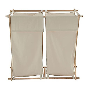 Household Essentials 6786-1 Collapsible Double X-Frame Laundry Hamper Sorter with Fold Over Lid , White