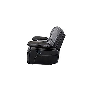 Global Furniture Console Reclining Loveseat, Grey/Black