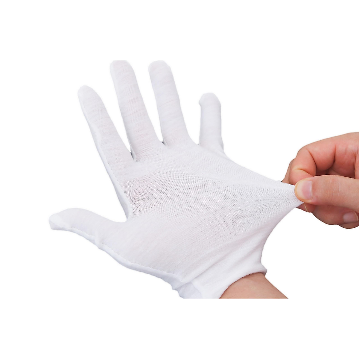 12 Pairs White Cotton Gloves Dry Hands,Soft Stretchy Working Gloves,for coins, Jewelry,Silver, Inspection Gloves