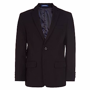 IZOD boys Bi-stretch Blazer Business Suit Jacket, Black, 14 US