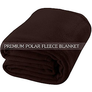 The Home Talk Store Polar Fleece Bed Blanket | Thermal Lightweight Spread | Poly-Fiber | All Season Cozy Throw Paw Blankets for Dogs, Cats | Pet Blankets | Twin Size | 56’’ x 92’’ | Coffee Brown