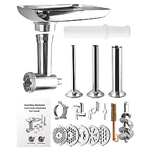 Meat Grinder Attachment for Kitchenaid, HOMGEN Professional Food Meat Grinder Attachment for Kitchenaid Durable Sausage Stuffer for kitchenaid Standmixers With Complete Accessories to Enjoy Cooking