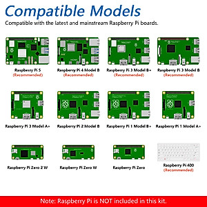 Freenove Ultrasonic Starter Kit for Raspberry Pi 5 4 B 3 B+ 400 Zero 2 W, 820-Page Detailed Tutorial, Python C Java Scratch Processing Code, 171 Items, 108 Projects (Raspberry Pi NOT Included)