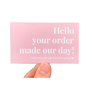 ITZAMNA Thank you Card hello your order made our day card hope this package brigtens yours Card 100 pink