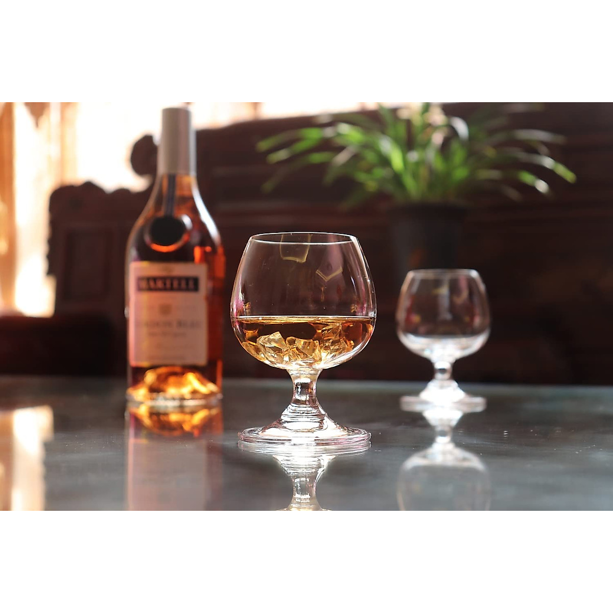 BothEarn Small Clear Brandy Snifter Set of 2, 8.5 Ounce (250 ml) Crystal Whiskey Cognac Glass, Good for Wedding Bar Party Home Cocktail