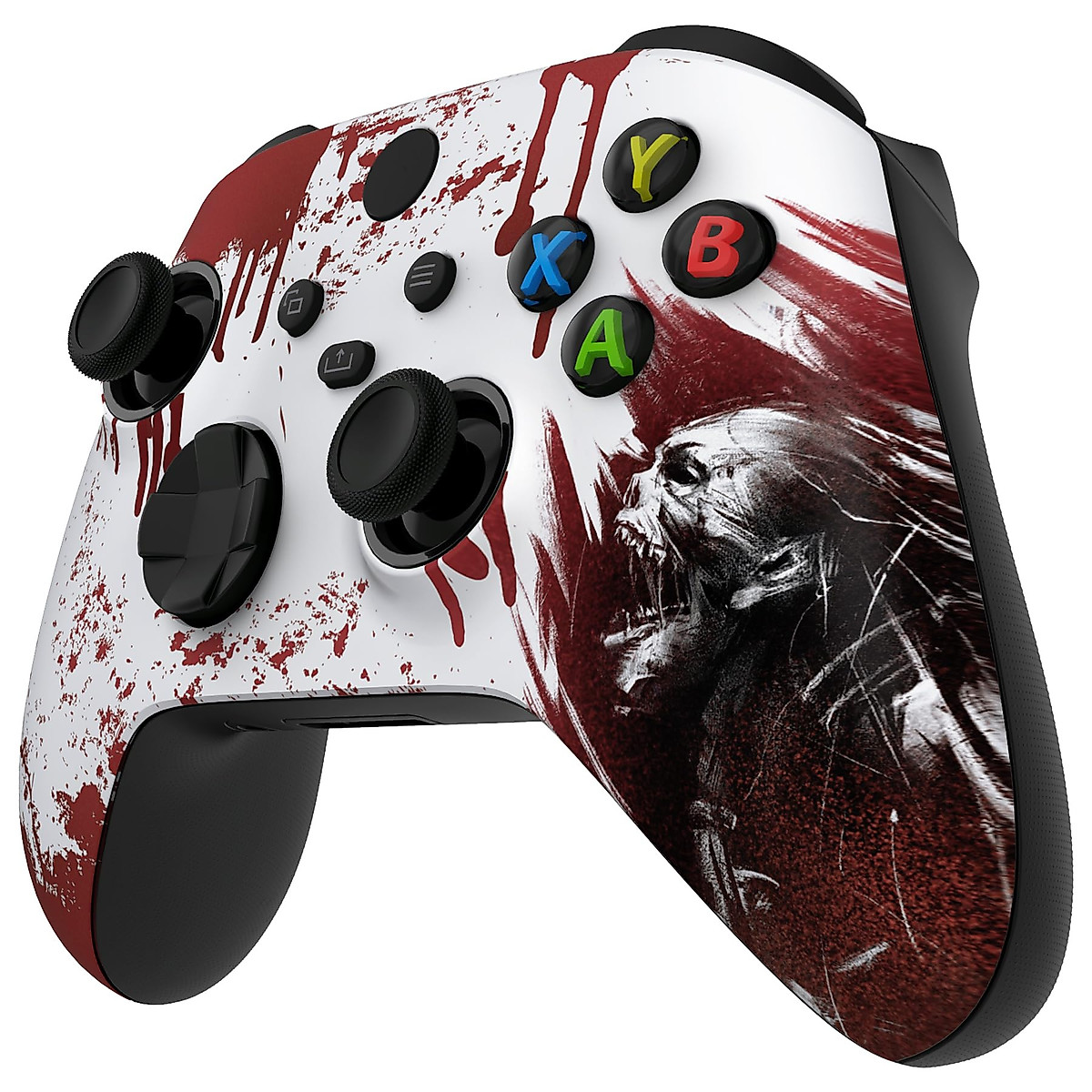 eXtremeRate ASR Version Custom Shell for Xbox Core Wireless Controller - Anti Sticks Rubbing Rings - Replacement Accessories Front Cover Faceplate for Xbox Series X & S Controller - Blue Flame
