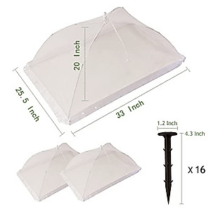 COSTYLE 2 Pack Plant Covers Protector 33 x 25.5 x20 Inch Strawberry Plant Protector to Keep Animals Deer Rabbits Out, Pop Up Garden Row Covers for Vegetables (Fabric, 20 inch)