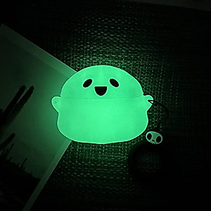 Compatible with Airpods Pro Case Cover, Luminous Halloween 3D Ghost Case for Apple Airpods Pro, Soft Silicone Cute Funny Anime Cartoon AirPods Pro Case for Women Men Kids Teens Girls Boys