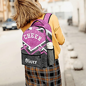 XOZOTY Rose Red Cheer Cheerleader Backpack Personalized Name Bag Bookbags Daypack for Kids Adult