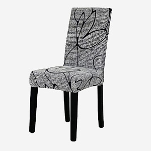 Spandex Geometry Chair Cover Dining Elastic Chair Covers Spandex Stretch Elastic Office Chair Case Anti-Dirty Removable E16 2 pcs