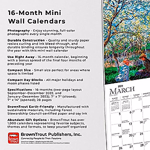 Claude Monet | 2023 7 x 14 Inch Monthly Mini Wall Calendar | English/French Bilingual | BrownTrout | Impressionist Artist Bilingual English and French Language