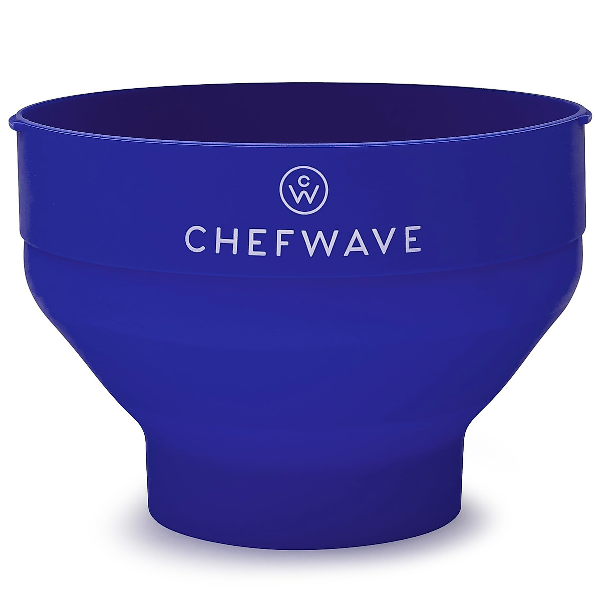 Chefwave Silicone Popcorn Popper (Dark Blue) - Reusable, Collapsible Microwave Popcorn Bowl - Dishwasher Safe