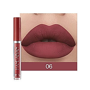 KBTPMTL HANDAIYAN 6 Pcs Matte Liquid Lipstick Makeup Set, 6 Lipstick Set Non-stick Matte Lip Gloss Set Multi-color Lipstick (A)