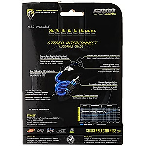 Stinger SI6212 12-Foot 2-Channel 6000 Series Audiophile Grade RCA Interconnect Cable,BLUE