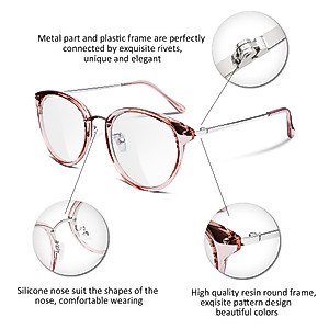 FEISEDY Women Vintage Glasses Frames Round Eyewear Clear Lens B2260
