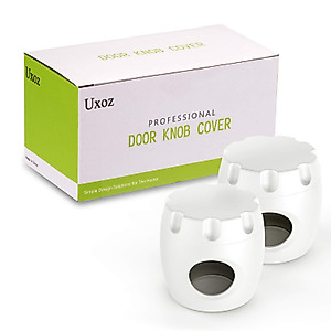 Uxoz Door Knob Safety Cover, 4 Pack Baby Safety Door Handle Cover, Screw Thread Design, Reusable, Reliable Solution to Prevent Kids from Popping Off The Covers