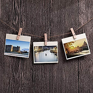 favide Push Pin with Wooden Clips Pushpins Tacks Thumbtacks for Cork Boards Artworks Notes Photos, Craft Projects, Offices and Homes, Pack of 50