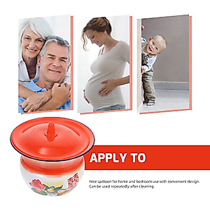 FOMIYES Retro Urinal Container Enamel Spittoon Jars Potty Iron Elderly Chinese Style Children Home Bedpan