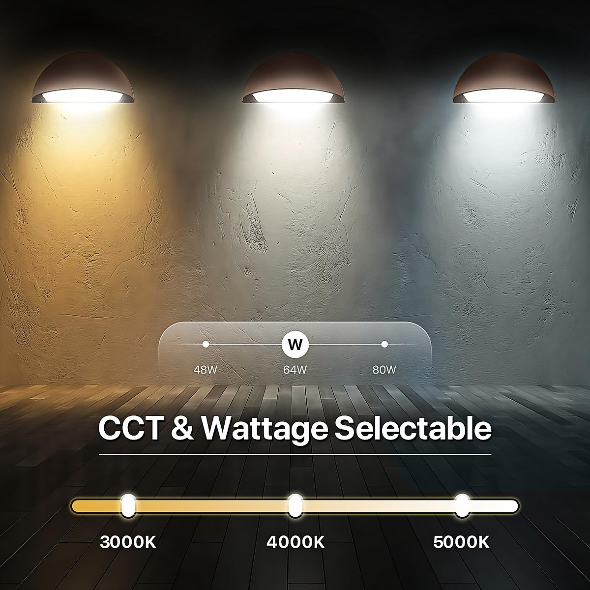 HYPERLITE LED Wall Pack Light 48W/64W/80W and 40W, 5000K for Warehouse Yard Barn Shop Factory