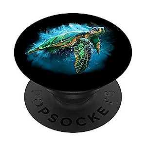 Watercolor Blue Sea Turtle Graphic Art Gift Turtles Lovers PopSockets PopGrip: Swappable Grip for Phones & Tablets
