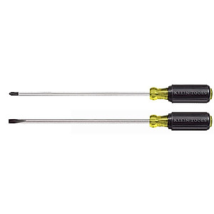 Klein Tools Screwdriver Set (8-Piece) and Long Blade Slotted and Phillips Screwdriver Set (2-Piece)
