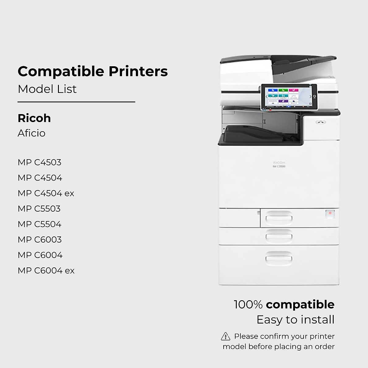 Do it Wiser Compatible Toner Cartridge Replacement for Ricoh MP C6003 MP C4503 MP C5503 MP C6004 MP C4504 MP C5504 Printer - 841849 841851 841852 841850 (4 Pack)