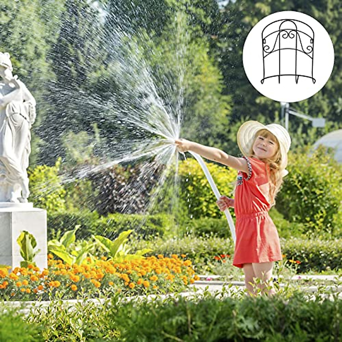 ERINGOGO 1 Set Hose Wrought Iron Frame Garden Hose Hanging Hook Water Hose Bulter Hose Storage Wall Mount Heavy Duty Garden Hose Hanger Shelving Brackets Hose Storage Rack Water