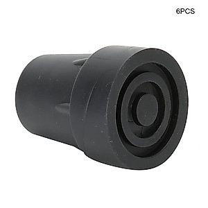 Replacement Cane Tips, 6pcs 19mm Hole Diameter Hiking Cane Crutch Feet Tips Heavy Duty Non Slip Plastic Tips Trekking Pole Tips Replacement Pole Tip Protectors Fits Most Standard Hiking Poles