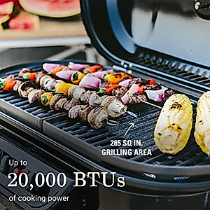 Coleman RoadTrip 285 Portable Stand-Up Propane Grill, Gas Grill with 3 Adjustable Burners and Instastart Push-Button Ignition; Grease Tray, Side Tables, Thermometer, Folding Legs & Wheels Included