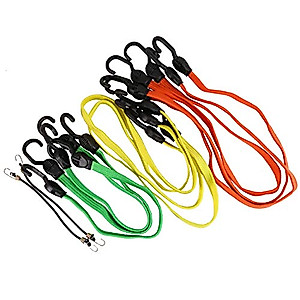 SMARTSTRAPS - 215 SmartStraps Bungee Cords (10pc Value Pack) – Secure Luggage, Coolers and Other Light Loads for Transport – Flat Strap Bungee Cords Distribute Load to Reduce Slipping