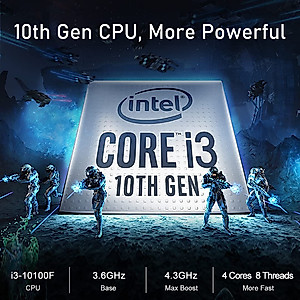 PARTAKER Mini Gaming PC,Desktop Computer,Powerful Mini PC with Core i9 10900F Octa Core Processor, 64GB DDR4 1TB SSD, GTX1050Ti, 4K, Dual Monitor Capable, Win10 Pro