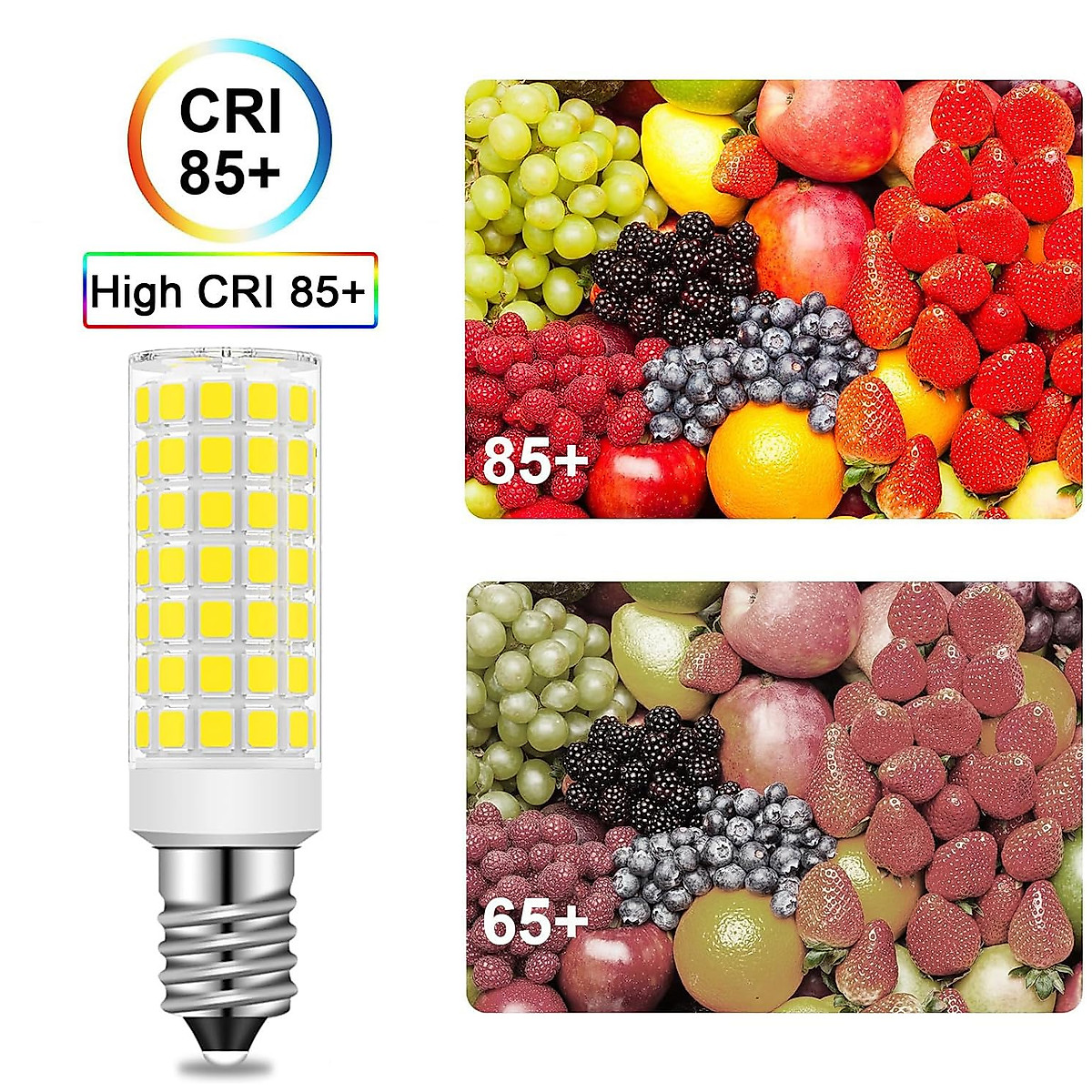 Aooallme E14 European Base Bulb e14 led Bulb Turkish Lamp Bulb Replace Dimmable 8W Equivalent 80W-100W Incandescent Bulb, AC 110V-130V Daylight White 6000K, 800LM (Daylight White)