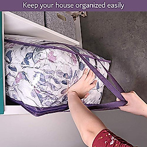 Clear Zippered Storage Bags (3-Pack) Closet Organizer Vinyl Bag for Bedding, Linen, Blankets, Duvet Covers, Comforters, Clothes & Toys | Multi Purpose & Space Saver PVC Organizers