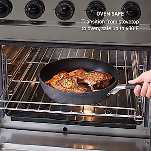 T-Fal Stone Force Platinum Non Stick Fry Pan Set 2 Piece, 8 inch and 10.5 inch, Oven Broiler Safe 400°F, Cooking Frying Pans, Kitchen Skillets, Pots and Pans Set Nonstick, Dishwasher Safe, Black