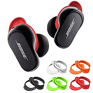 5 Pairs Bose QuietComfort Earbuds II 2022 Replacement Wingtip,YINPINJIA[Fit in The Charging Case]Silicone EarTips Accessories Compatible with Bose QuietComfort Earbuds II(Black/Blue/Red/Orange/Green)