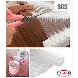HityTech Shelf Liner, EVA Shelf Liners Can Be Cut Refrigerator Mats Fridge Cushion Liner Non-Adhesive Cupboard Liners Non-Slip Cabinet Drawer Table Liners - 59 x 17 3/4 in - Transparent