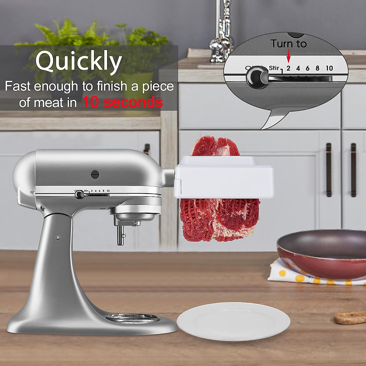 KltchonAld Meat Tenderizer for KitchenAid Stand Mixer-Meat Tenderizers No More Jams and Break-Tenderize Meat More Smoothly and Cooking Effortless