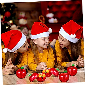 MAGICLULU 12 Pcs Fillable Red Apple Container Food Grade Plastic Apple Shape Christmas Container Chocolate Container for Xmas