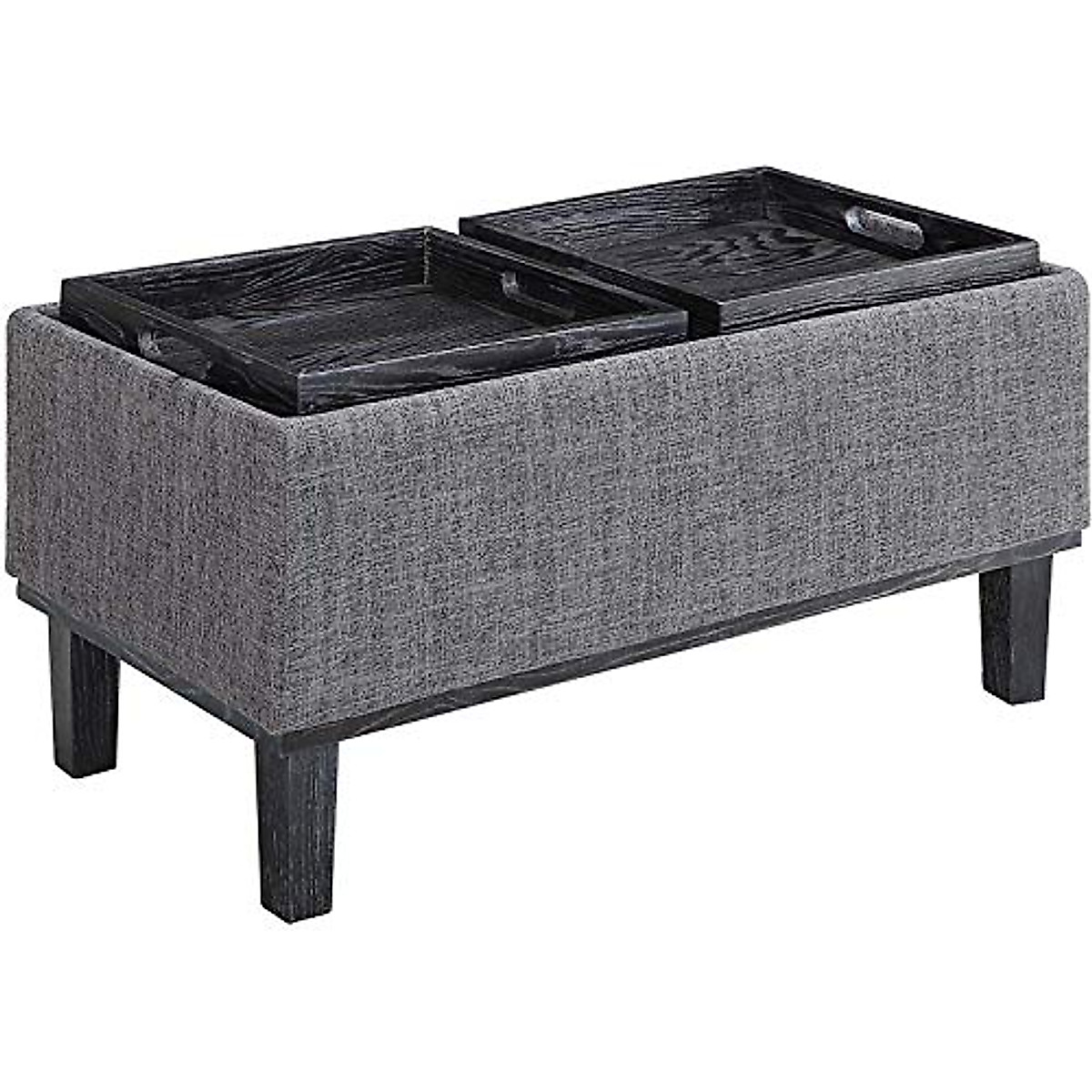 Convenience Concepts Designs4Comfort Brentwood Storage Ottoman, Gray Fabric