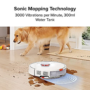 roborock S7+ Robot Vacuum and Sonic Mop with Self-Empty Dock, Stores up to 60-Days of Dust, Auto Lifting Mop, Ultrasonic Carpet Detection, 2500Pa Suction