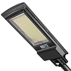 KingHe Solar Street Lights Outdoor Waterproof- 800W Dusk to Dawn Solar Parking Lot Lights,Security Flood Lights with Motion Sensor Control for Yard, Path, Garage,Home, Commercial Grade