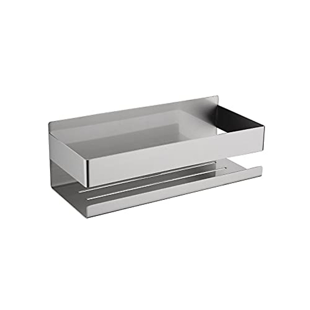 ZSFBIAO Metal Bathroom Shelf Stainless Steel Shower Shelf No Drilling Required Organizer Wall Mount Shampoo Rack Self Adhesive Kitchen Wall Floating Shelves (Color : A)