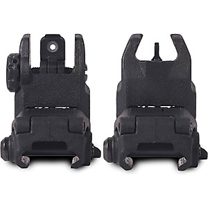 ADEGRIN Nylon Sight Front and Rear Flip Sights can be Mounted on Any Picatinny or Weaver Rail(Black)